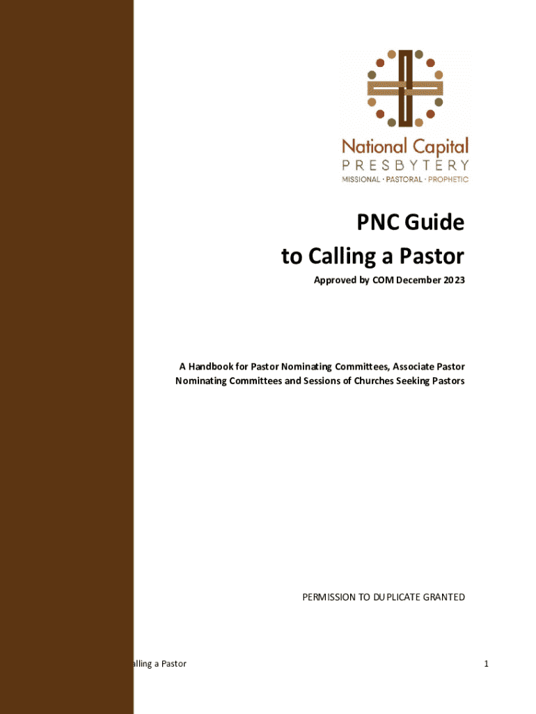 Fillable Online PNC Guide to Calling a Pastor Fax Email Print - pdfFiller