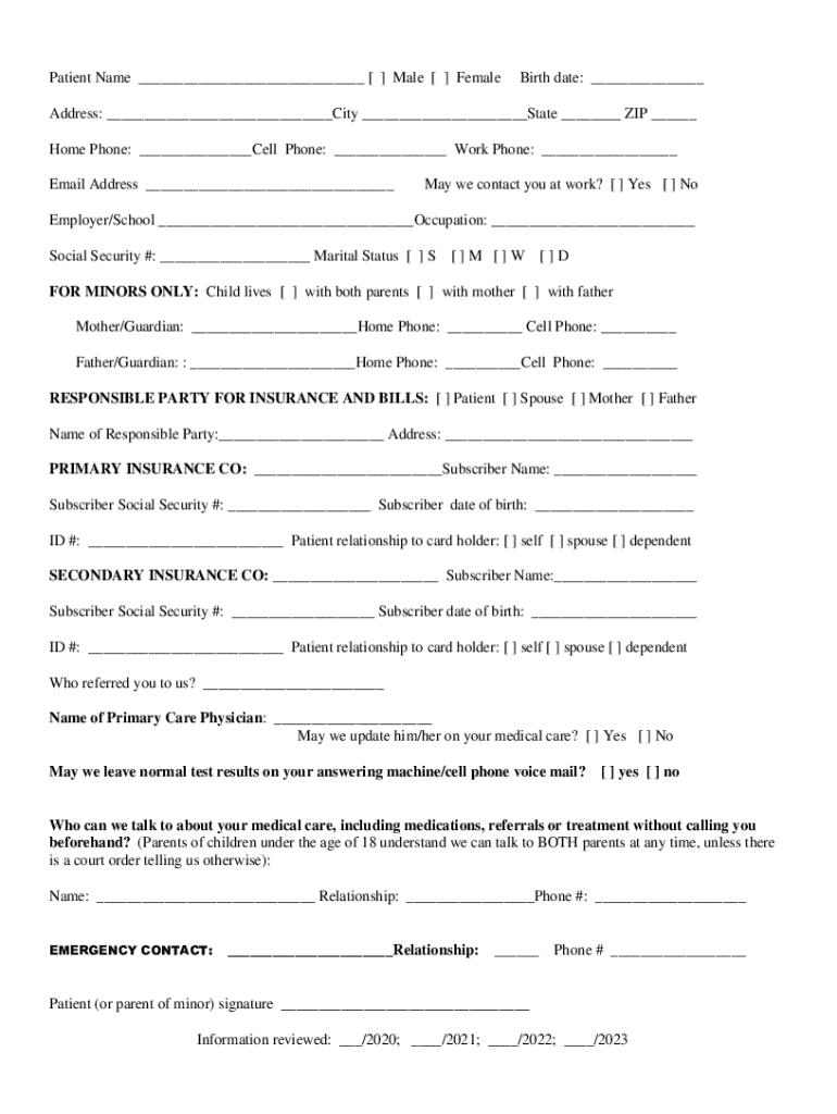 Fillable Online Today\'s Date Patient Name (First, MI ... Fax Email Print - pdfFiller