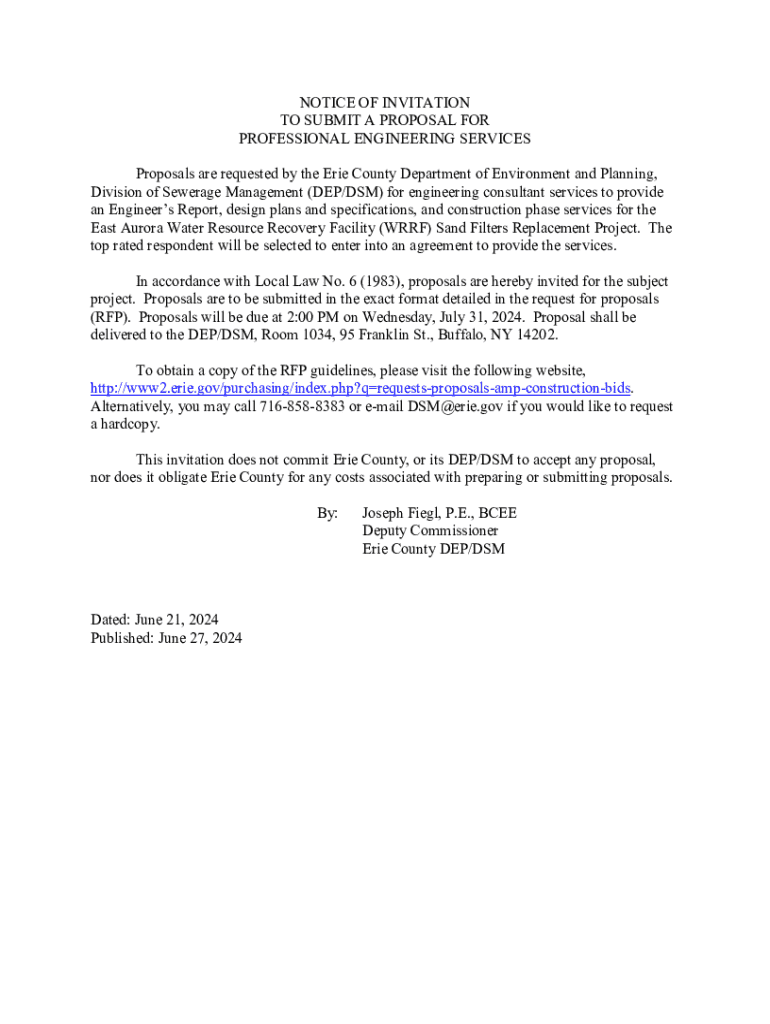 Fillable Online Bid Notification - engineering services source list Fax ...