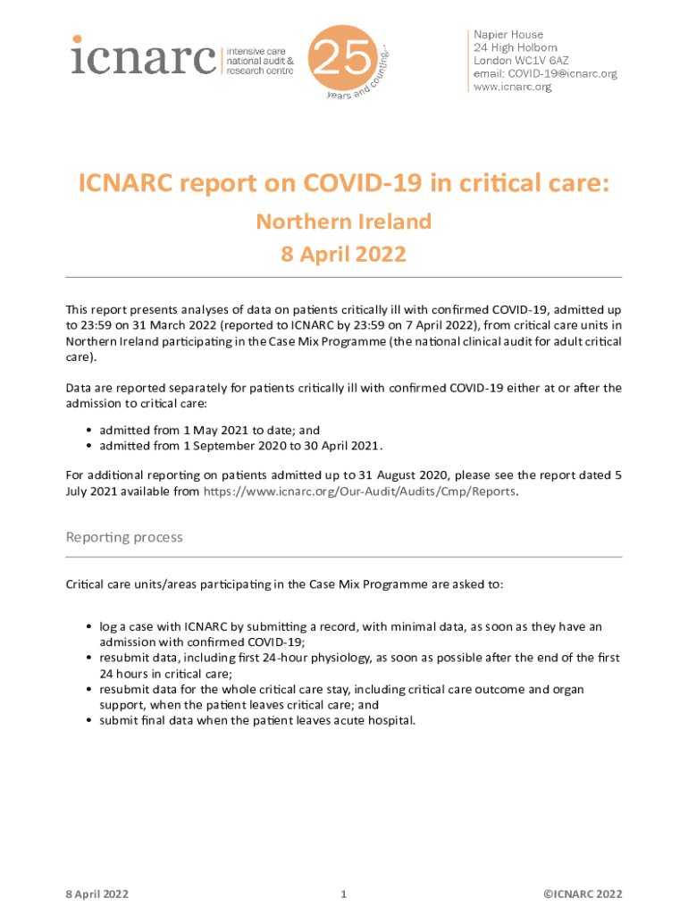 Fillable Online ICNARC report on COVID-19 in cri cal care Fax Email ...