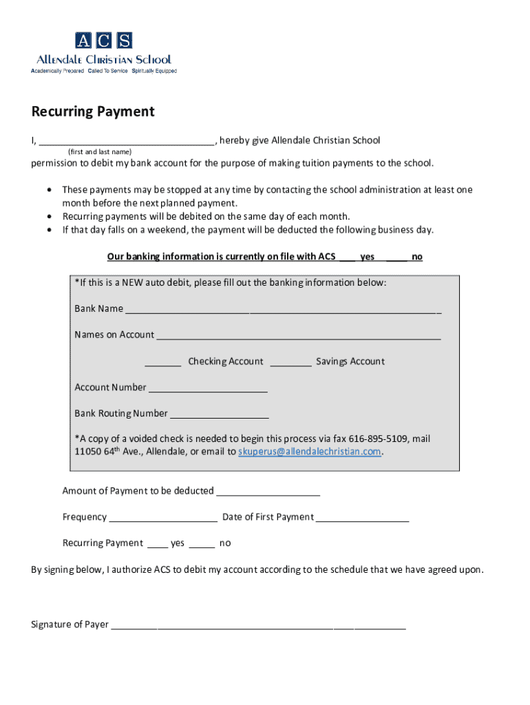 Fillable Online Student Autopay Form Fax Email Print - pdfFiller