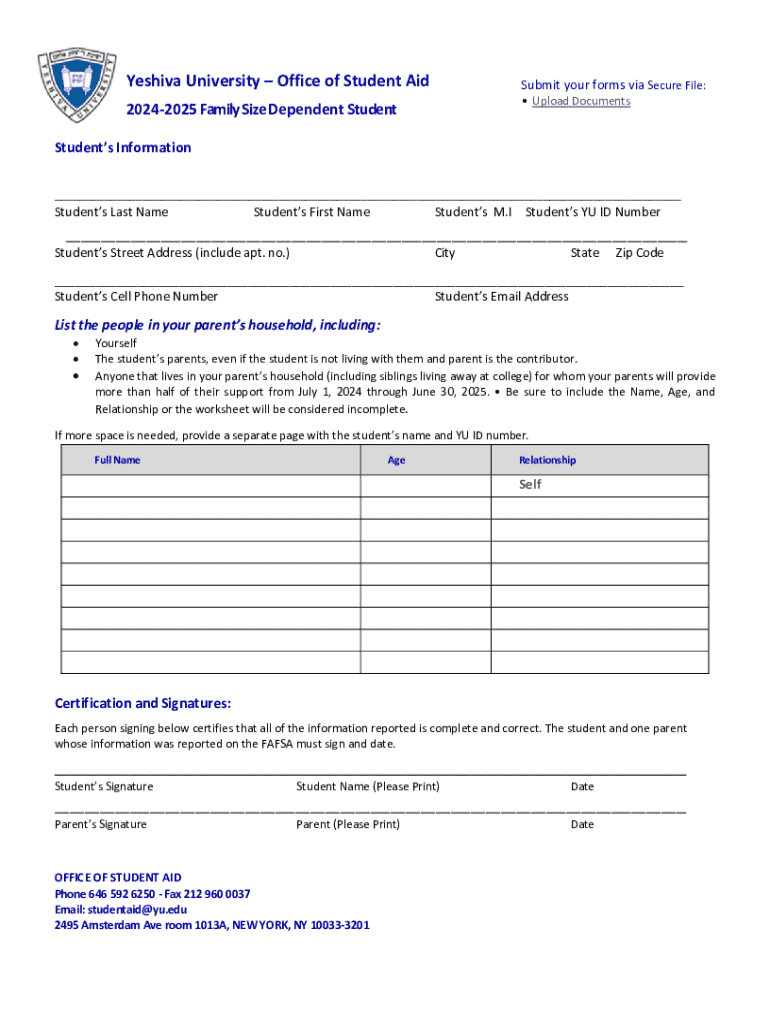Fillable Online 20192020 DEPENDENT VERIFICATION WORKSHEET ... Fax Email Print - pdfFiller