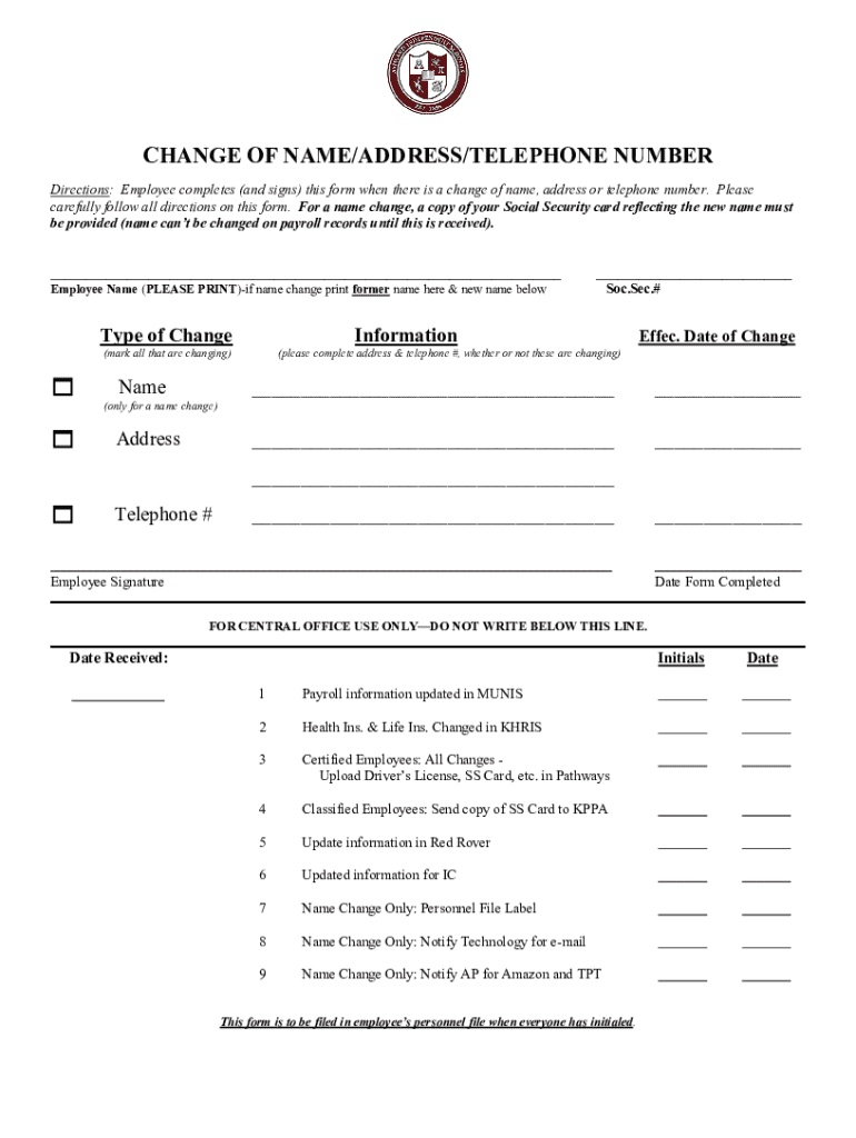 Fillable Online new address change form.doc Fax Email Print - pdfFiller