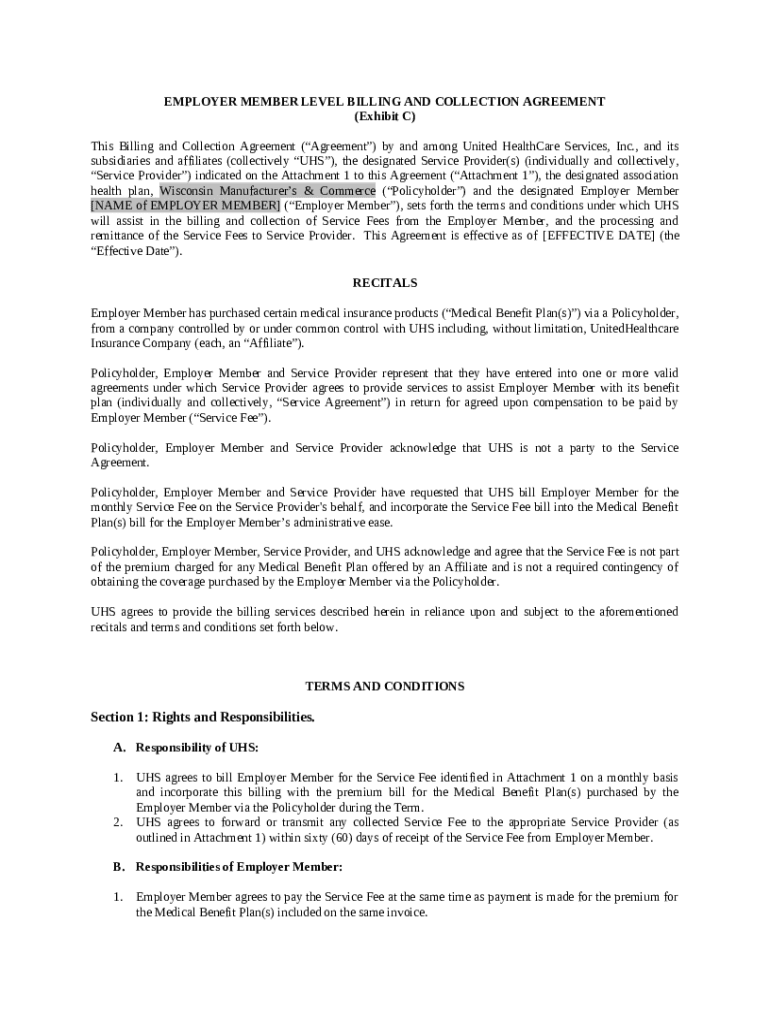 Level Funded Billing and Collection Agreement Doc Template | pdfFiller