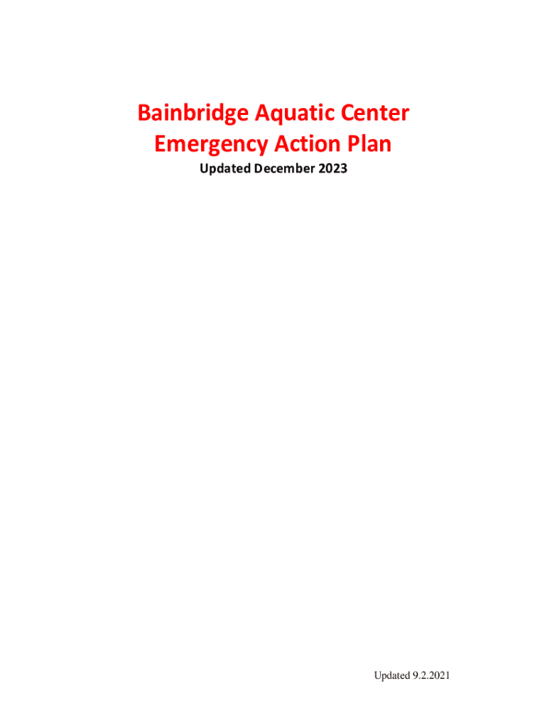 Fillable Online Bainbridge Aquatic Center Emergency Action Plan Fax ...