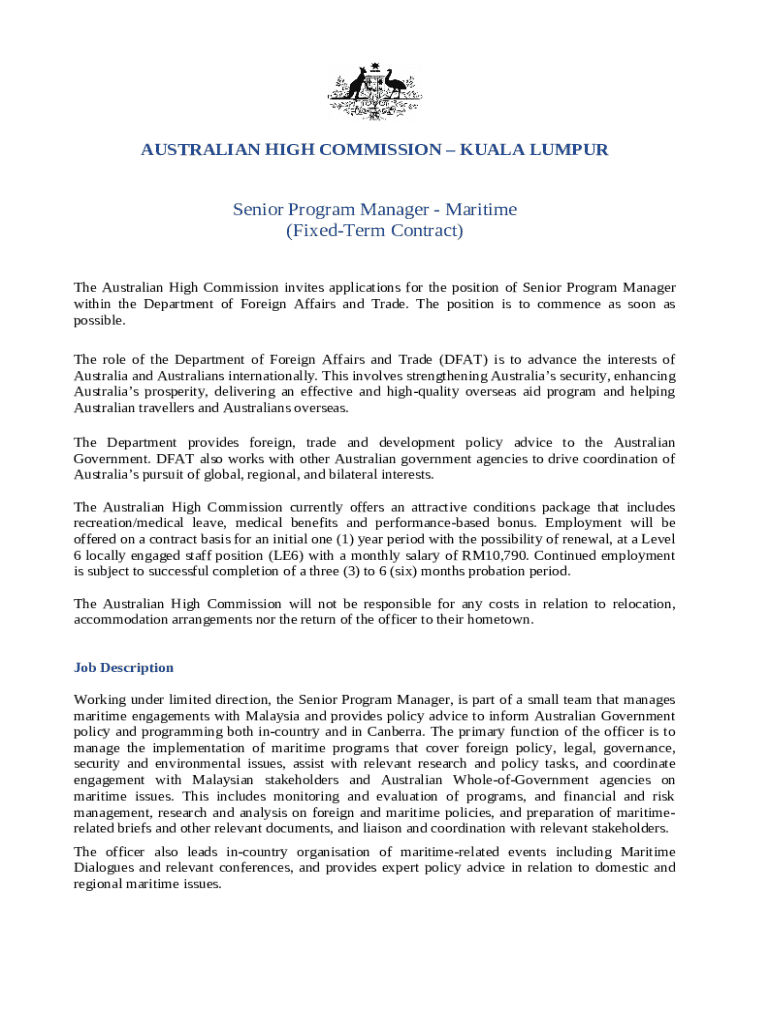 Public Affairs Officer - Australian High Commission Malaysia Doc ...