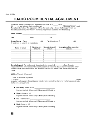 Free Idaho Lease Agreement Templates (6) - PDF - es Doc Template ...