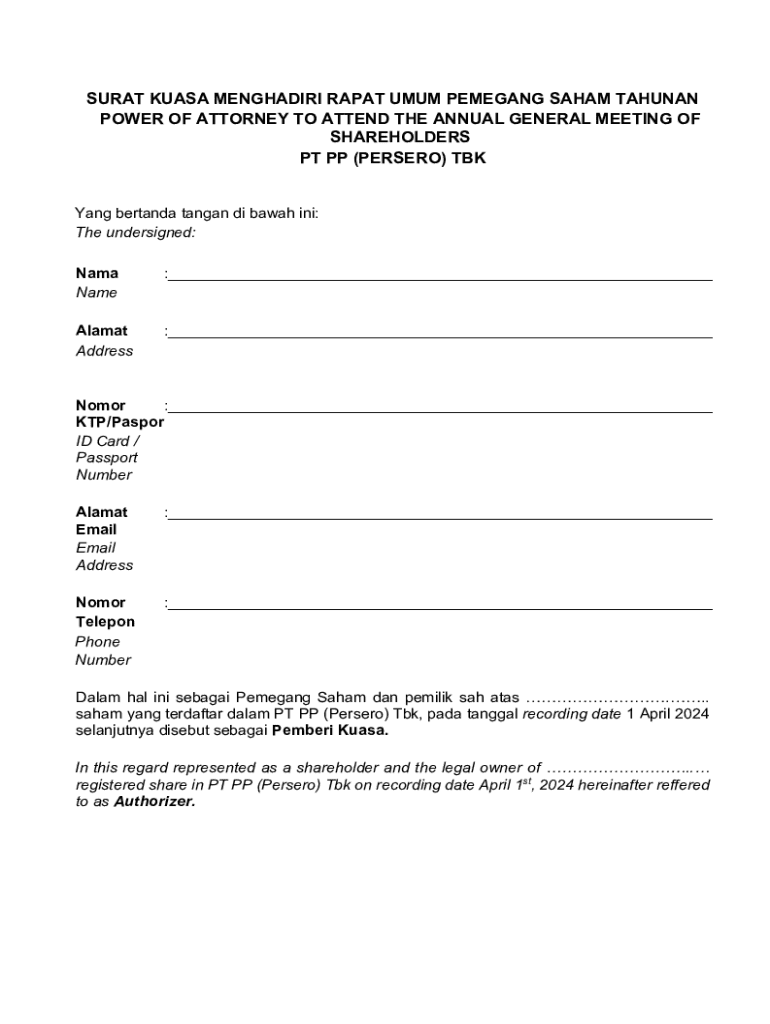 Fillable Online format surat kuasa/form power of attorney Fax Email ...