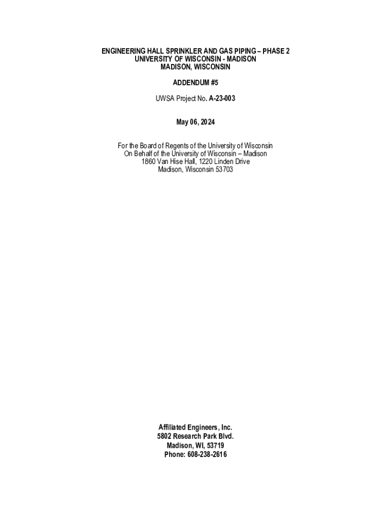 Fillable Online Plan Holder List for Engineering Hall Sprinkler and Gas ...