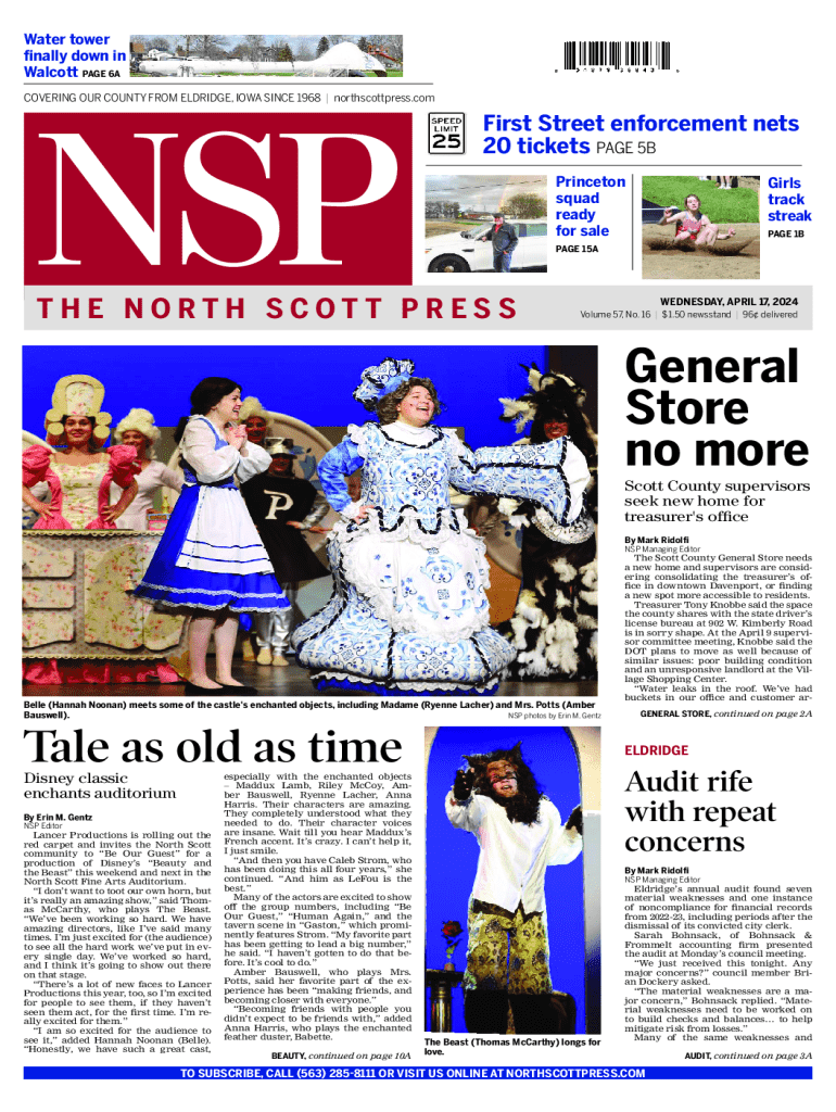 Fillable Online Walcott water tower crashes to the ground Fax Email ...