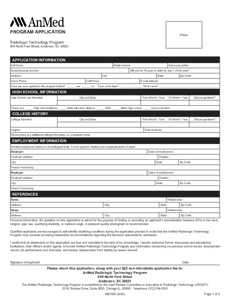 Fillable Online AnMed Fant Street Laboratory Services - Anderson Fax ...