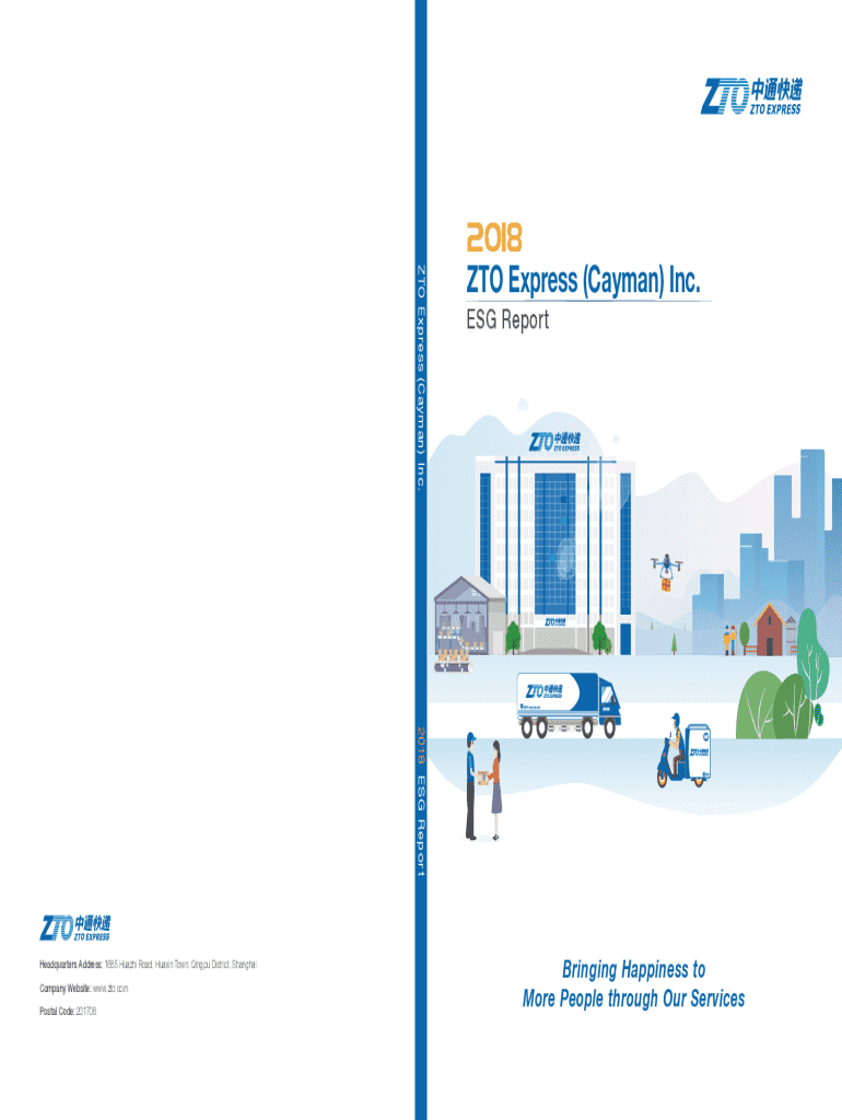 Fillable Online ESG Report - ZTO Express Investor Relations Fax Email ...