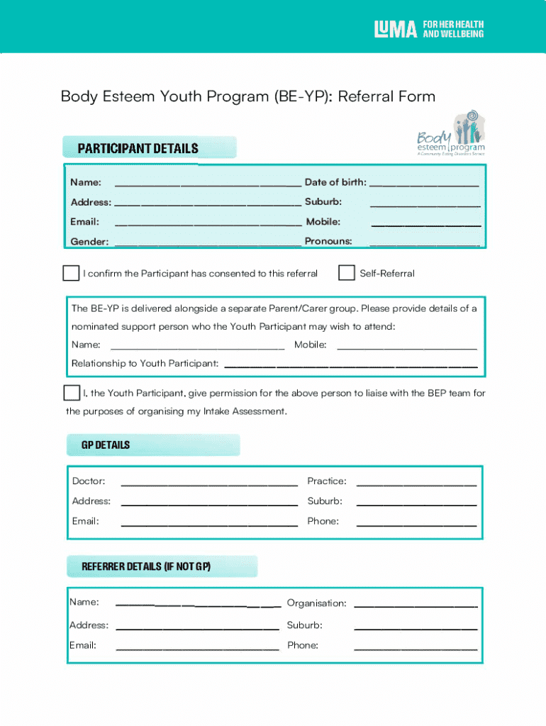 Fillable Online Be-yp Referral Form Fax Email Print - pdfFiller