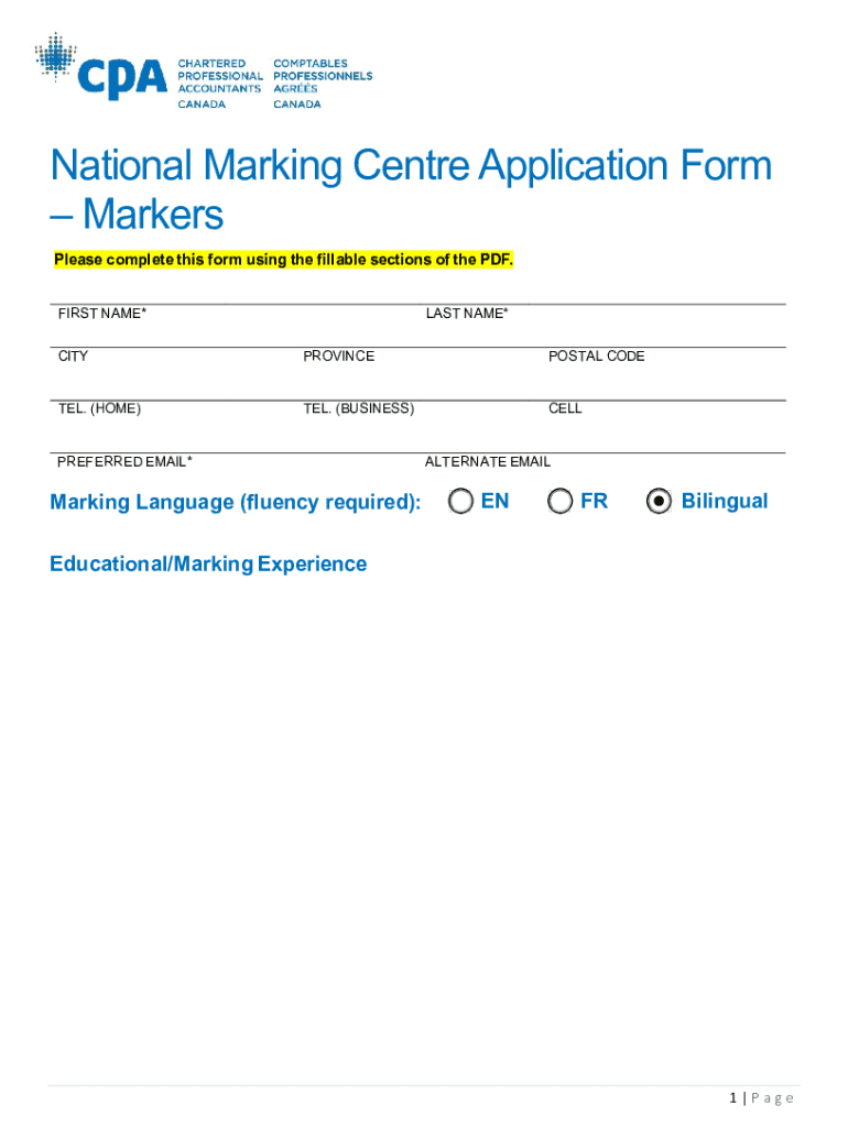Fillable Online NMC New Marker Application Form. NMC new marker application form Fax Email Print ...