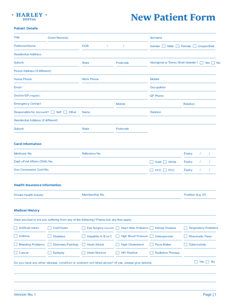 Fillable Online New Patient Form Fax Email Print - pdfFiller