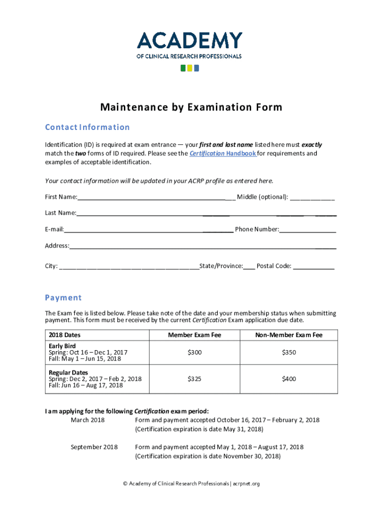 Fillable Online Maintenance of Certification Checklist Fax Email Print ...