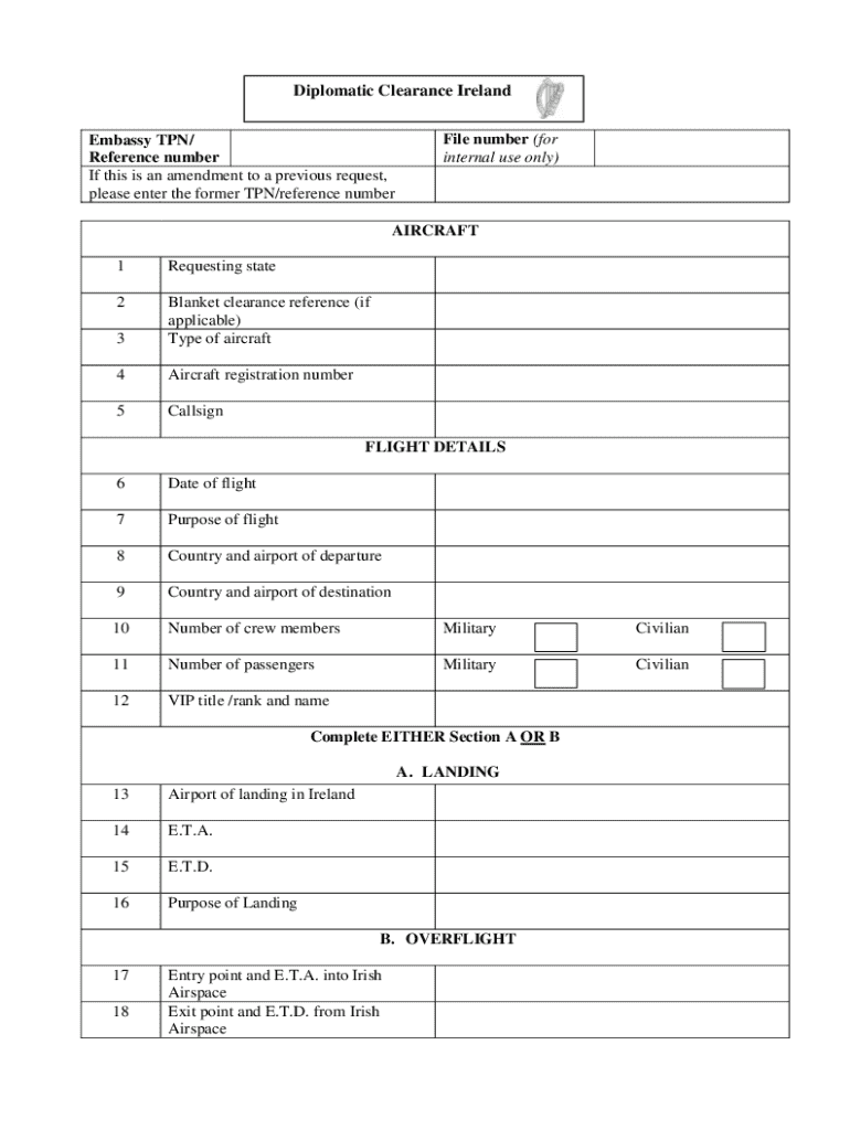 Fillable Online Diplomatic-Clearance-form-for-Overflights-and-Landings ...