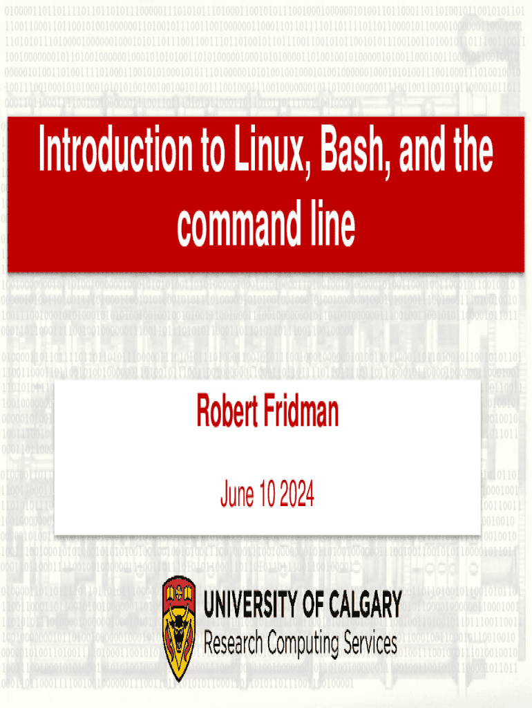 Fillable Online Introduction to Linux, Bash, and the command line Fax Email Print - pdfFiller