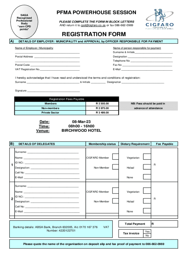 Fillable Online Registration Form Fax Email Print - pdfFiller