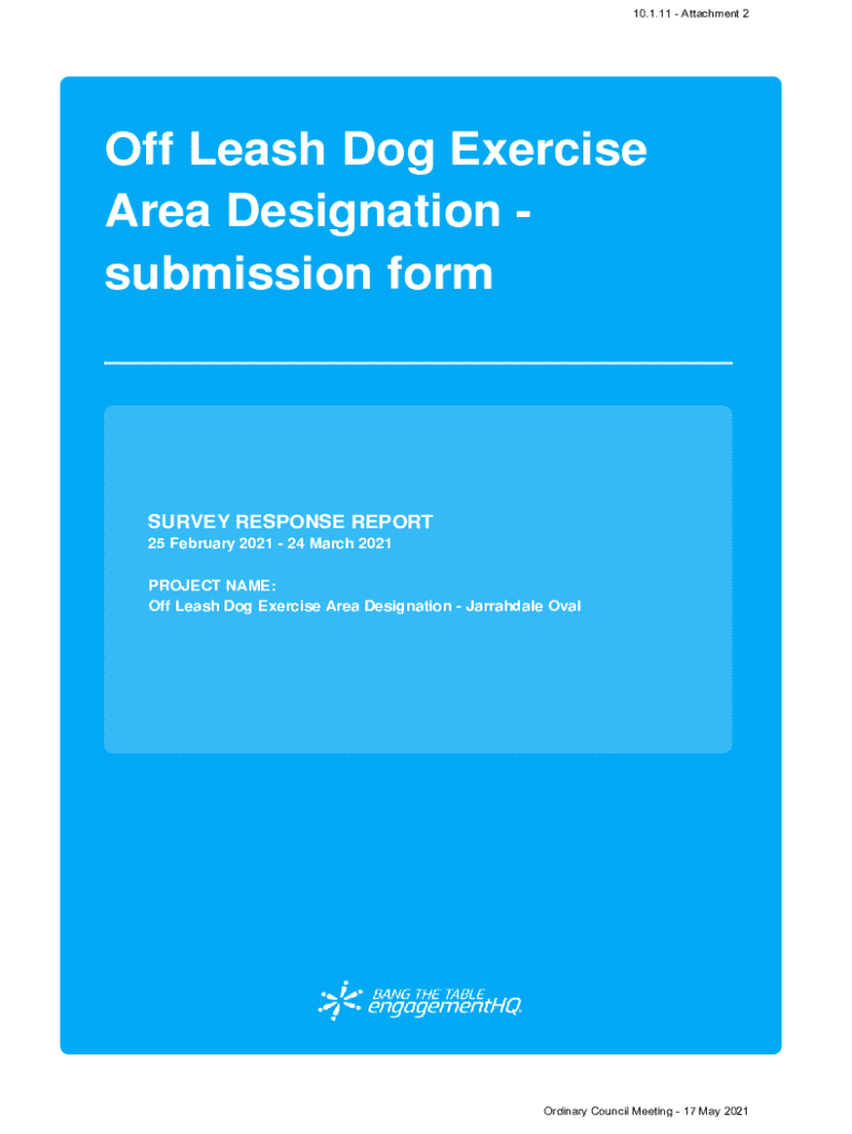 Fillable Online Off Leash Dog Exercise Area Designation - submission form Fax Email Print ...