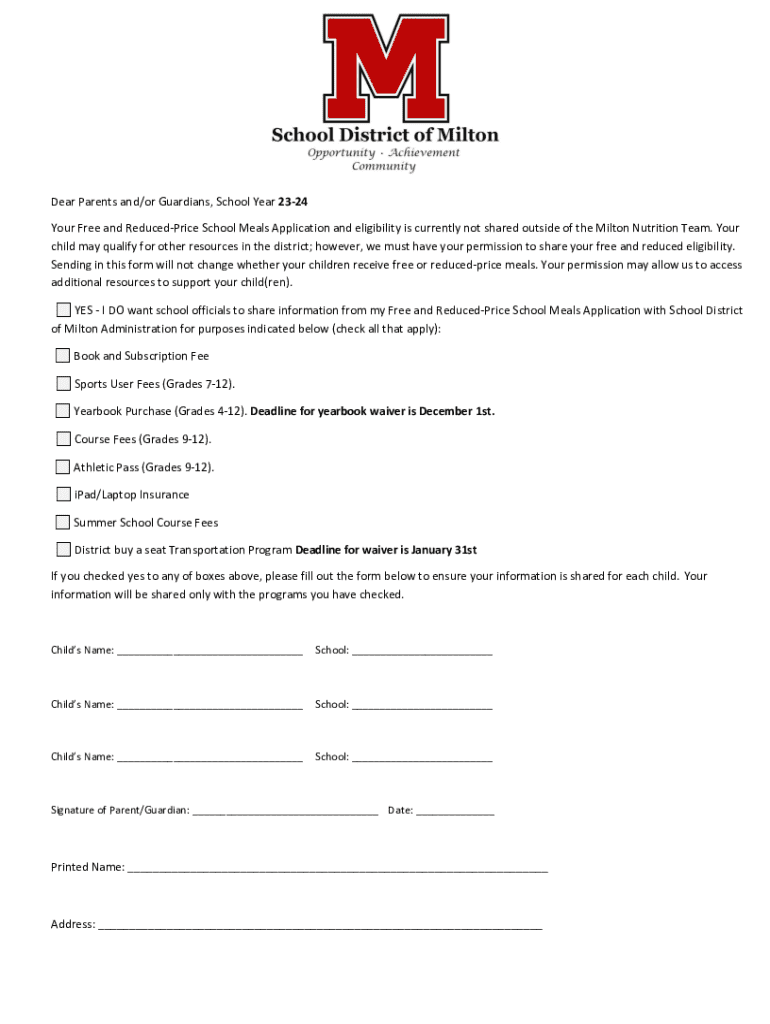 Fillable Online Milton-SD-Fee-Assistance-Form-2.pdf Fax Email Print ...