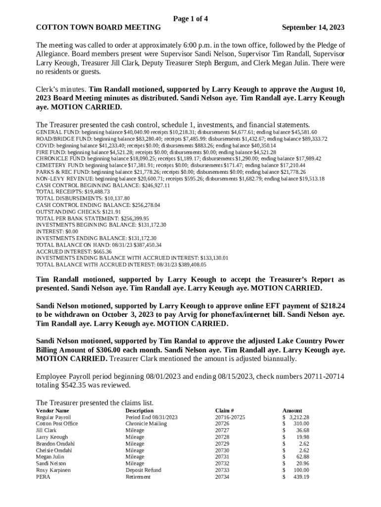Board members present were Supervisor Sandi Nelson, Supervisor Tim ...
