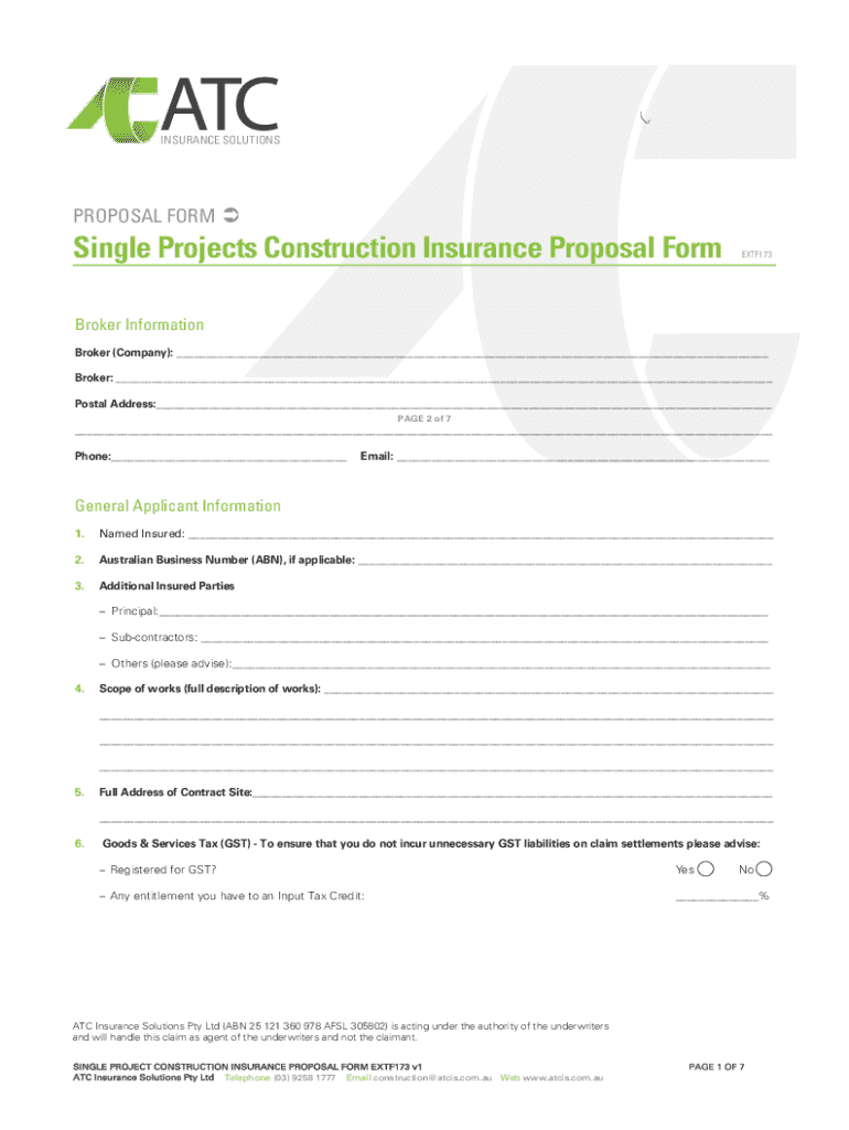 Fillable Online ATC-Annual-Construction-Proposal-Form- ... Fax Email ...