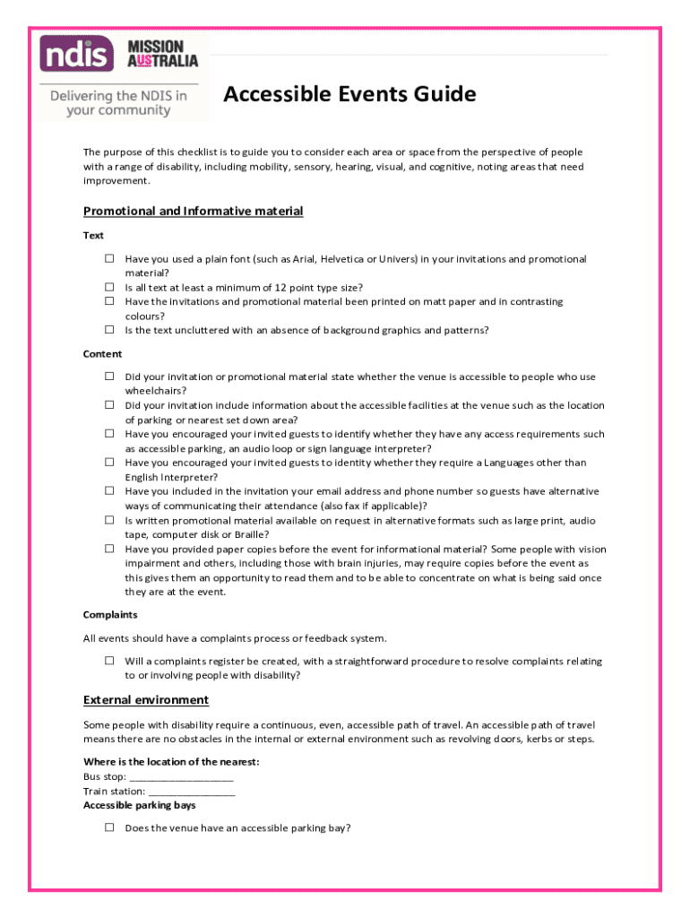 Fillable Online Accessible Events Guide Fax Email Print - pdfFiller