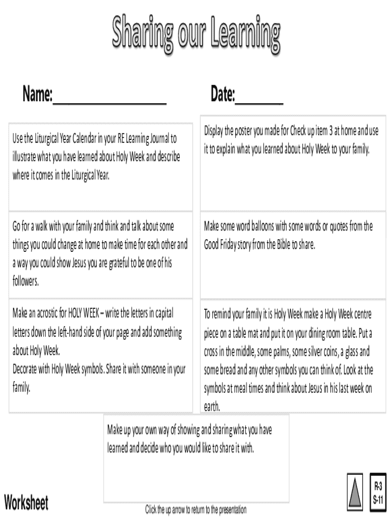 Fillable Online Use the Liturgical Year Calendar in your RE Learning ...