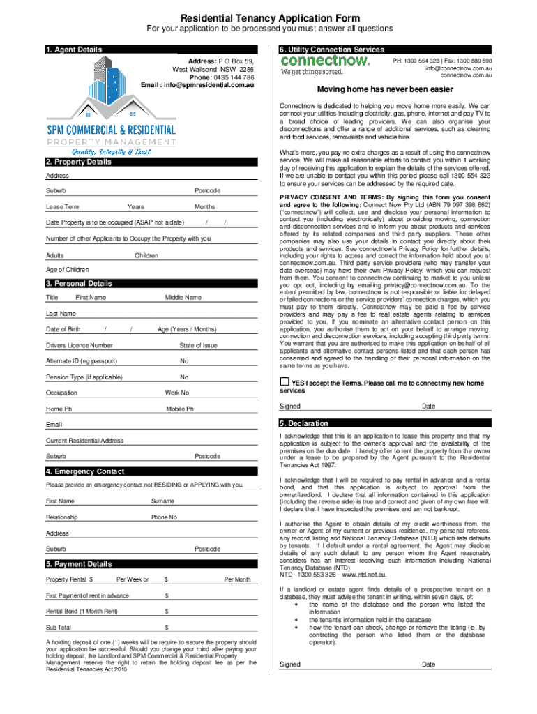 Fillable Online Form CenterResident Utility Application Fax Email Print ...