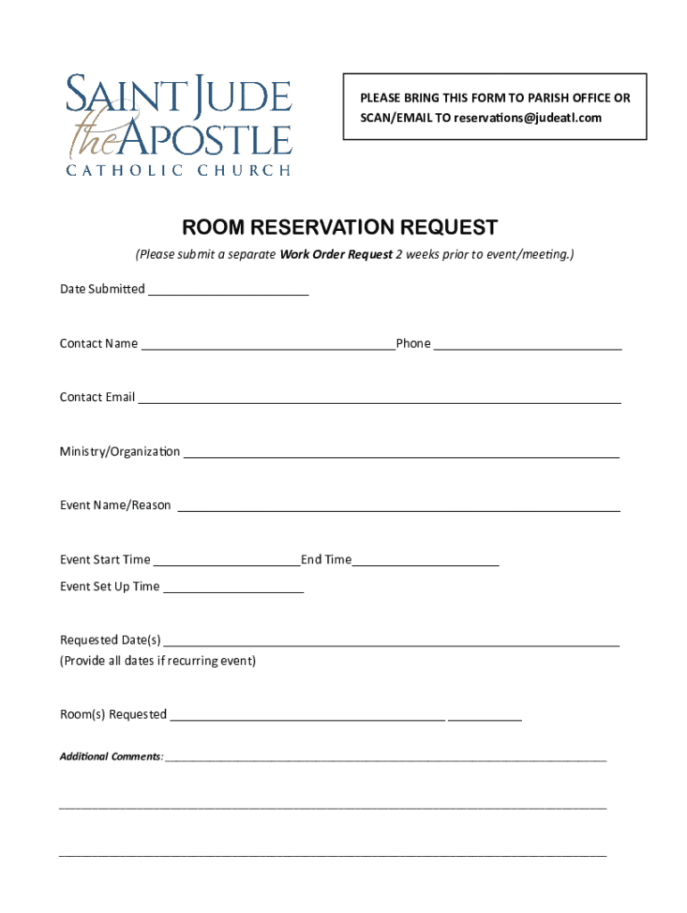 Fillable Online Announcement Request Form - St. Jude Catholic Church ...