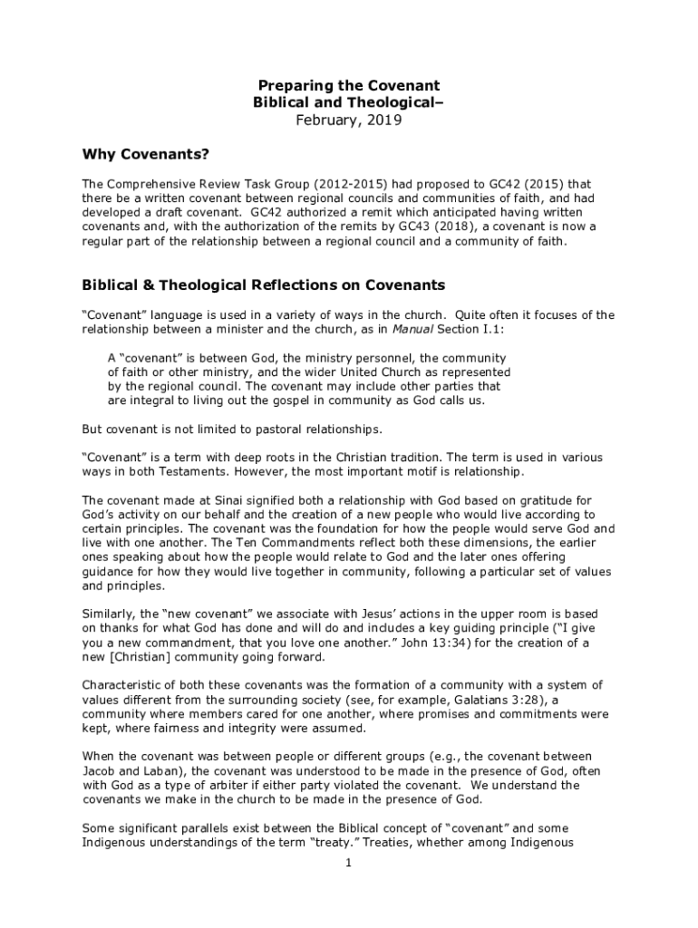 Fillable Online . Sample covenant between communities of faith and ...