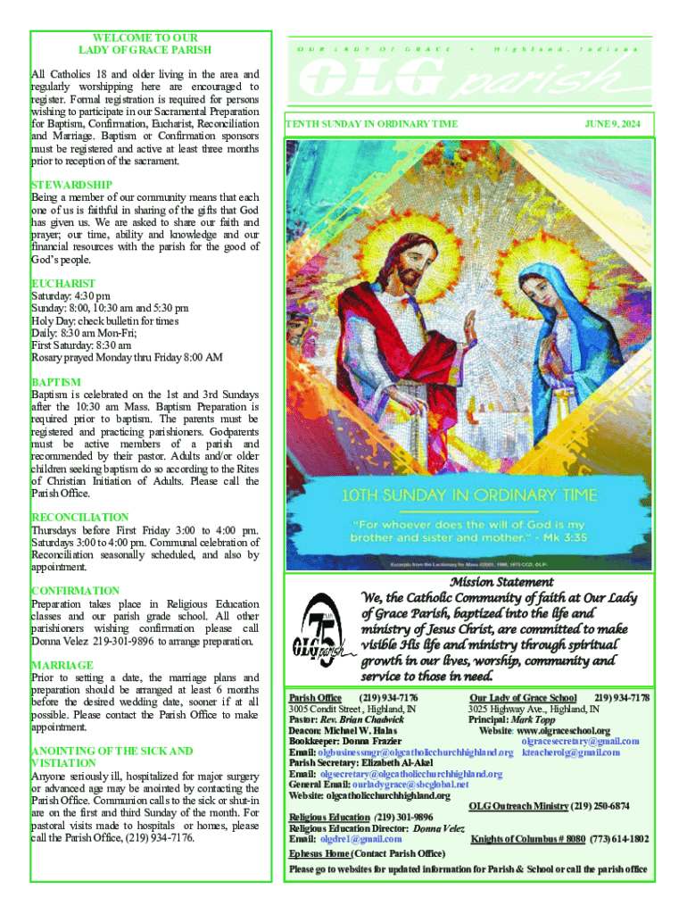 Fillable Online All Catholics 18 and older living in the area and Fax ...