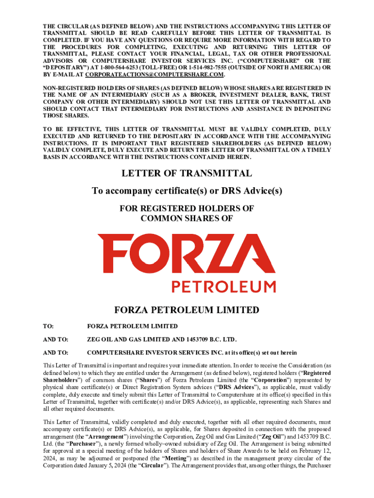 Fillable Online 99.3A Letter of Transmittal Fax Email Print - pdfFiller