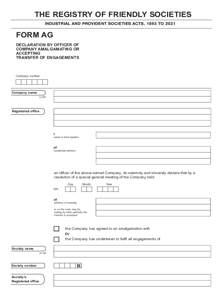 Fillable Online Form AG - Declaration by Officer of Company accepting ...