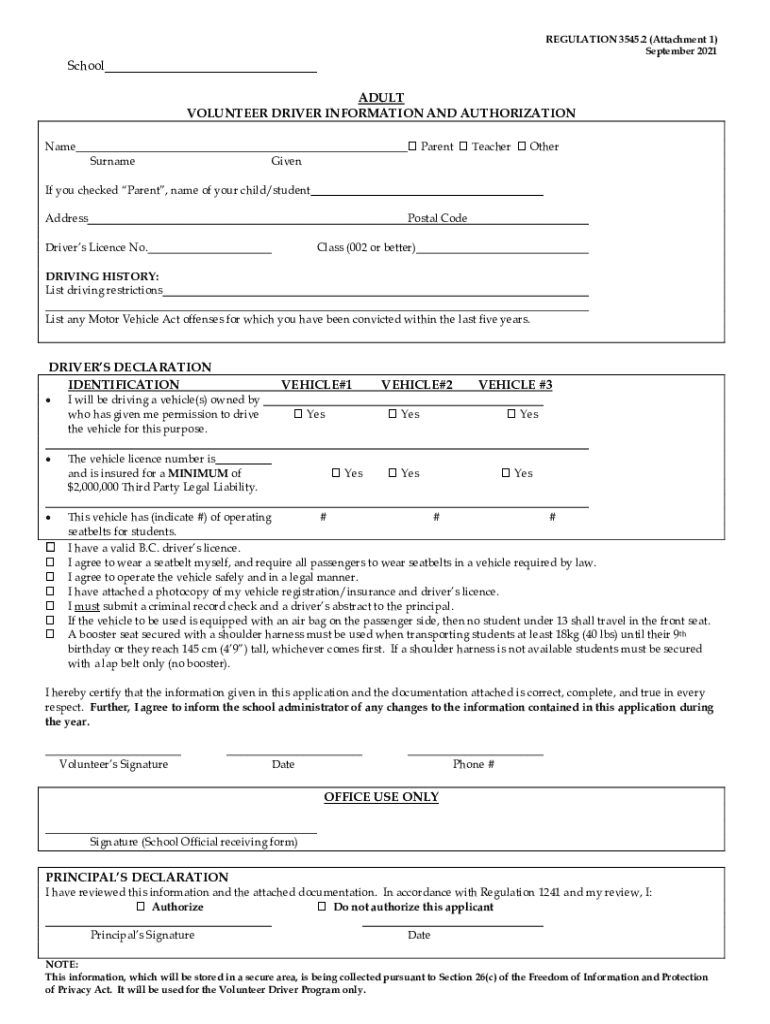 Fillable Online FIELD TRIP DRIVER\'S LICENSE AND VEHICLE ... Fax Email ...