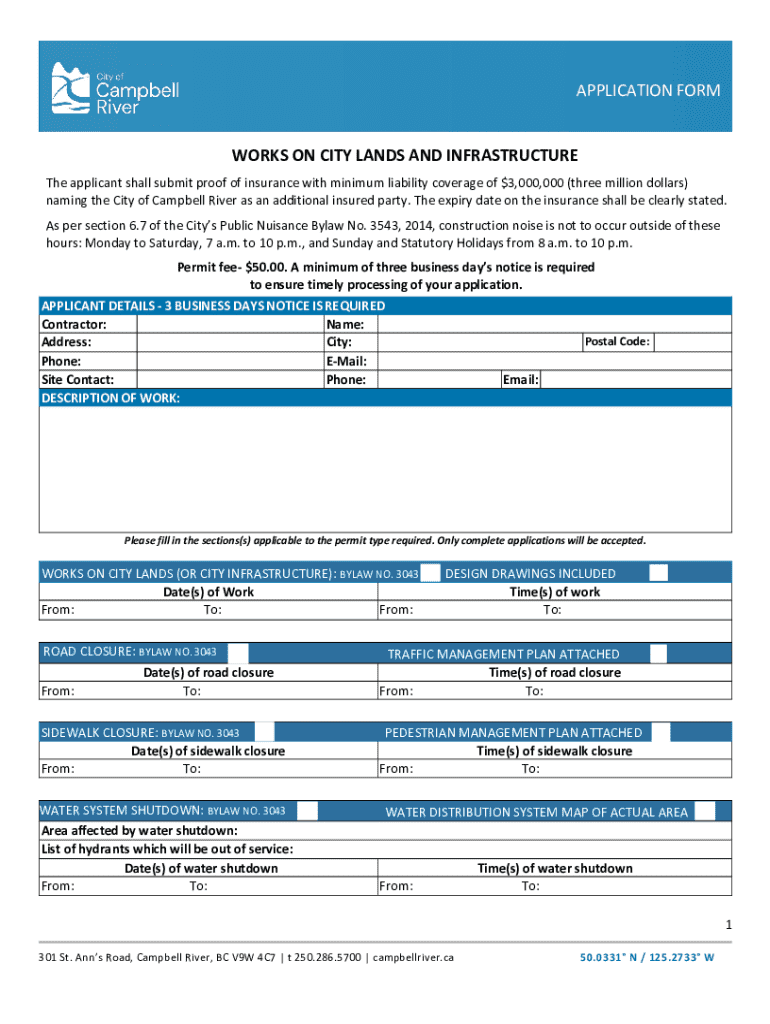 Fillable Online APPLICATION FORM DOCUMENTWORKS ON CIWORKS ... Fax Email ...