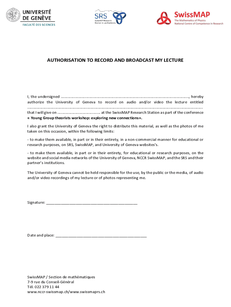 Fillable Online guest-lecturer-recording-consent-release-form. ... Fax ...