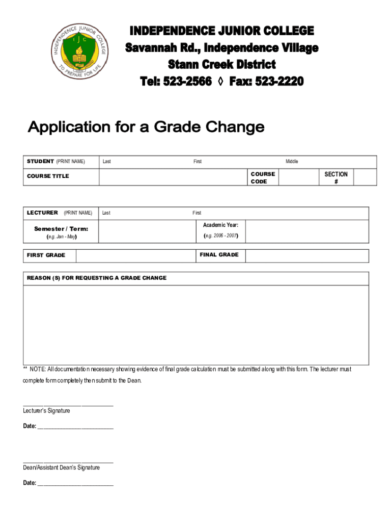 Fillable Online documentation necessary showing evidence of final grade ... Fax Email Print ...