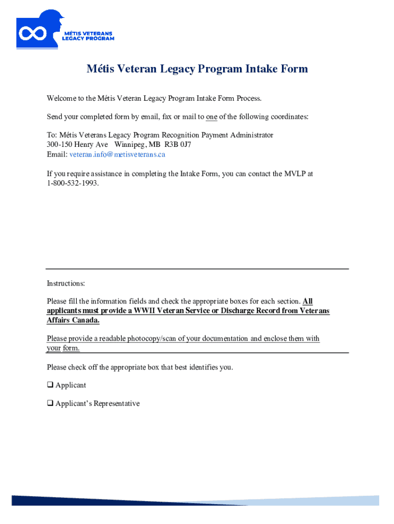 Fillable Online Intake Process Form Fax Email Print - pdfFiller