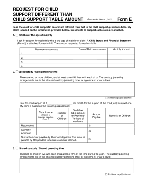 Fillable Online Request for Child Support Different Than Child Support ...