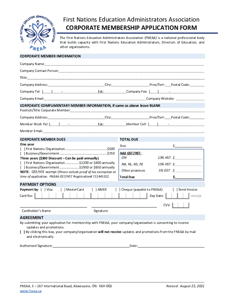 Fillable Online First Nations Education Administrators Association National ... Fax Email Print ...
