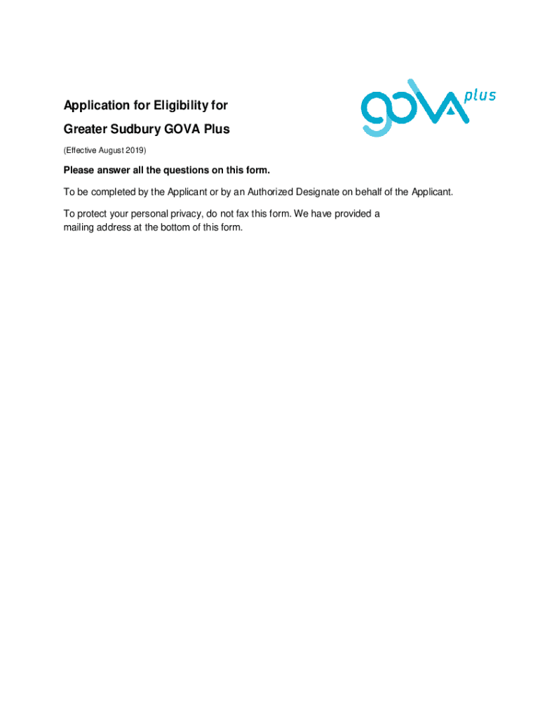 Fillable Online GOVA Plus Online Application Form Fax Email Print ...