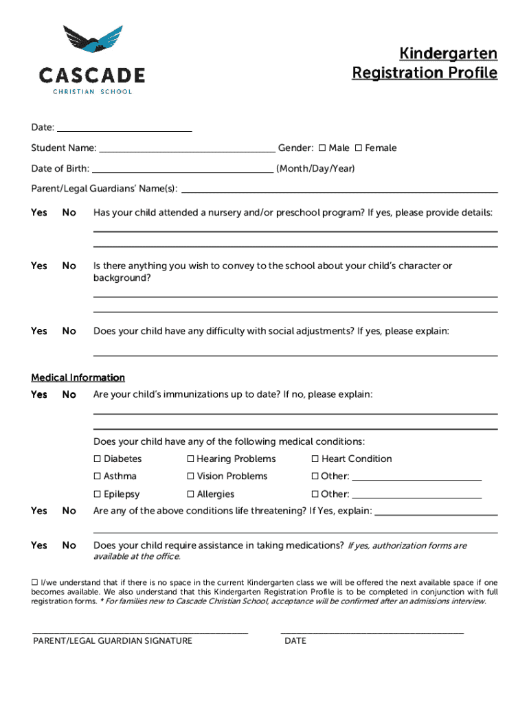 Fillable Online PK-6 Building - Kindergarten Registration Forms Fax ...