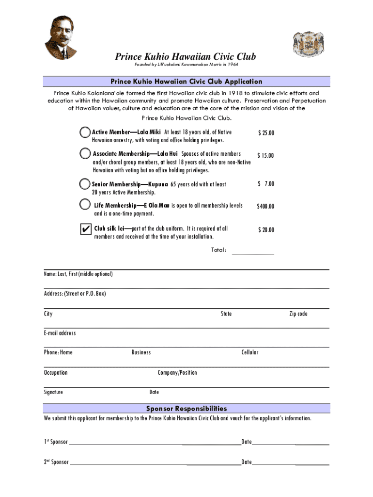 Fillable Online The history of Hawaiian civic clubs, a legacy of Prince ...