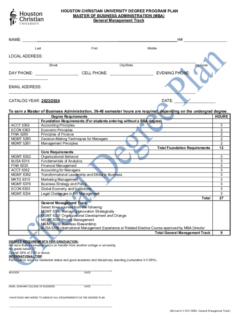 Fillable Online Program: Business Administration - Modern Campus Catalog Fax Email Print - pdfFiller