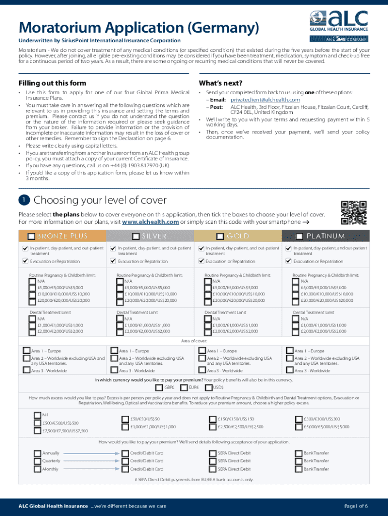 Fillable Online What is moratorium underwriting for a health insurance ...