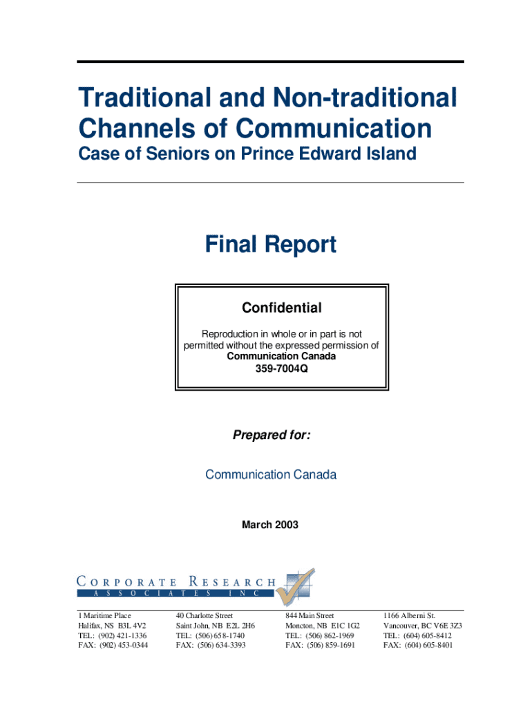 Fillable Online Traditional and Non-traditional Channels of ...