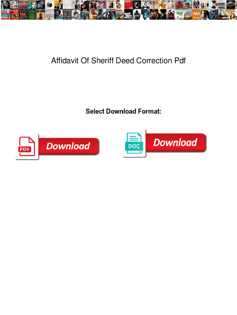 Fillable Online Affidavit Of Sheriff Deed Correction Pdf. Affidavit Of Sheriff Deed Correction ...