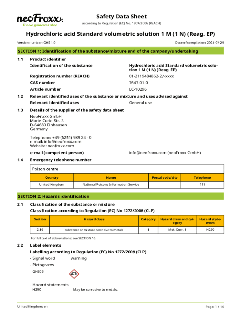 Fillable Online neoFroxx GmbH Material safety data sheet According to ... Fax Email Print ...